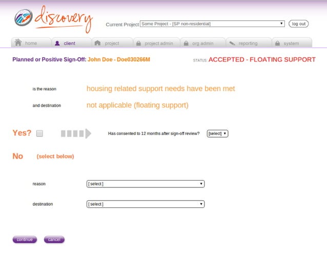 Discovery Sign-off - one of the screens. | PDF
