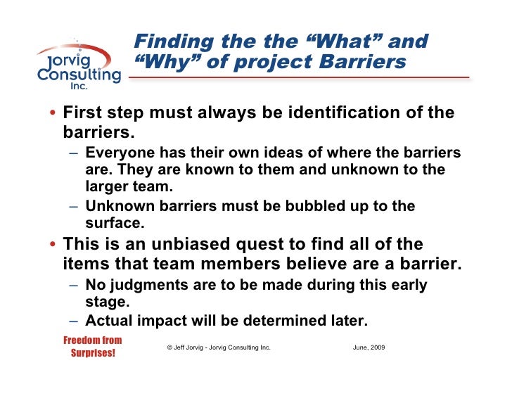 Removing the Systemic Project Barriers