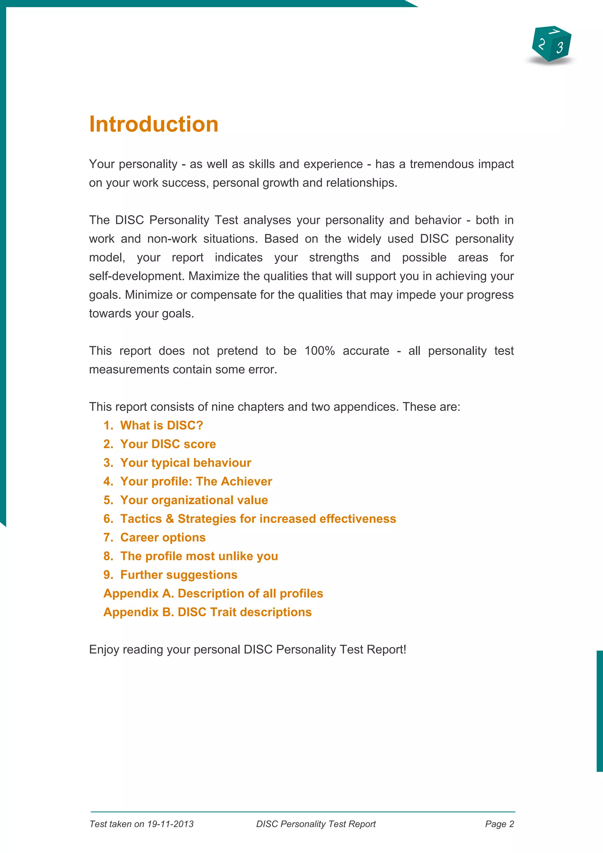 Disc personality test_report_achiever_2013-11-19_18.16.41 | Resume ...