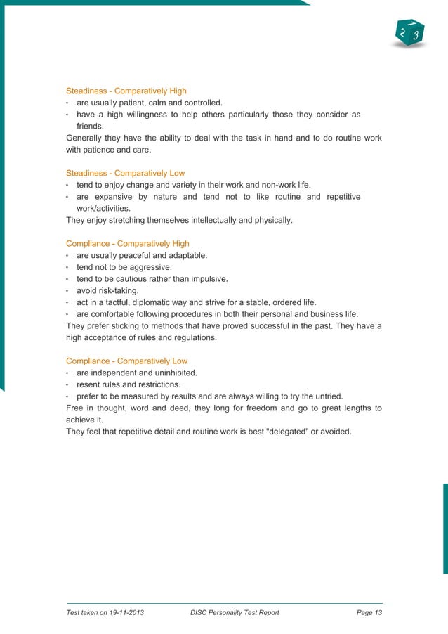 Disc personality test_report_achiever_2013-11-19_18.16.41 | Resume ...