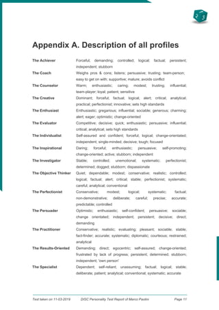 Disc personality test_report | PDF | Career Advice | Careers