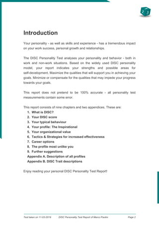 Disc personality test_report | PDF | Career Advice | Careers