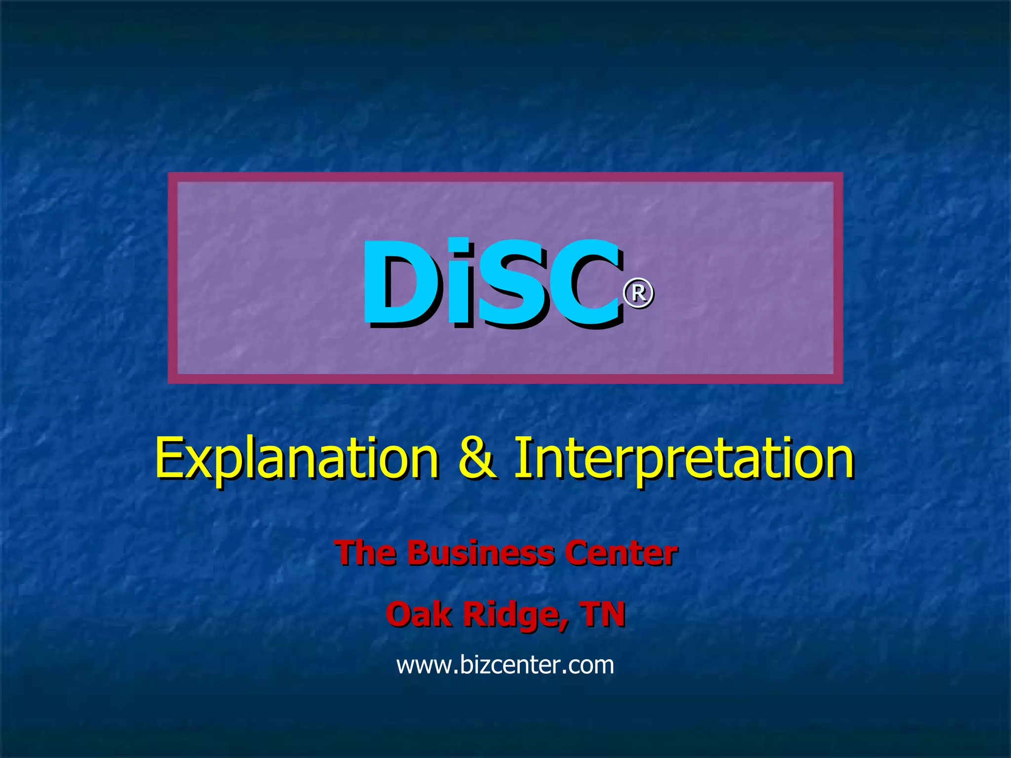 DiSC presentation | PPT