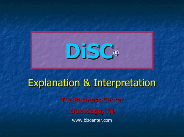 DiSC presentation | PPT