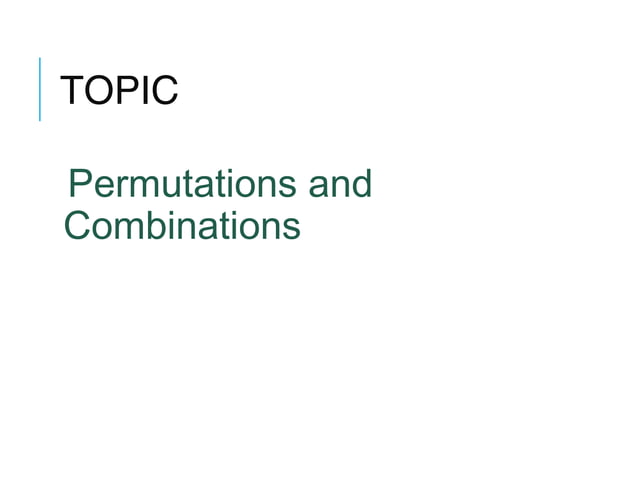 permutation and combination | PPT