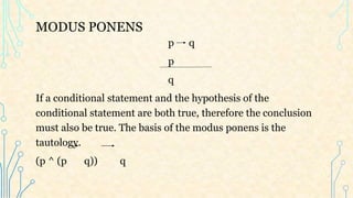 Discrete Math Presentation(Rules of Inference) | PPTX
