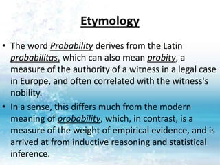 Discreet and continuous probability | PPTX
