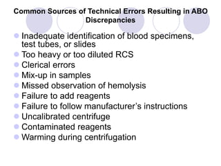 DISCREPANCIES IN ABO GROUPING IN IMMUNOHEMATOLOGY.ppt | Blood Disorders ...