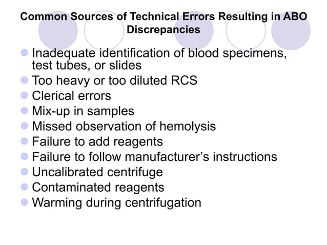 DISCREPANCIES IN ABO GROUPING IN IMMUNOHEMATOLOGY.ppt | Blood Disorders ...