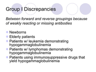 DISCREPANCIES IN ABO GROUPING IN IMMUNOHEMATOLOGY.ppt