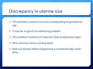 Discrepancy in Uterine Size | PPTX