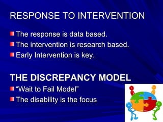 Discrepancy model vs. rti ppt | PPT | Educational Assessment | Education