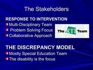 Discrepancy model vs. rti ppt | PPT | Educational Assessment | Education