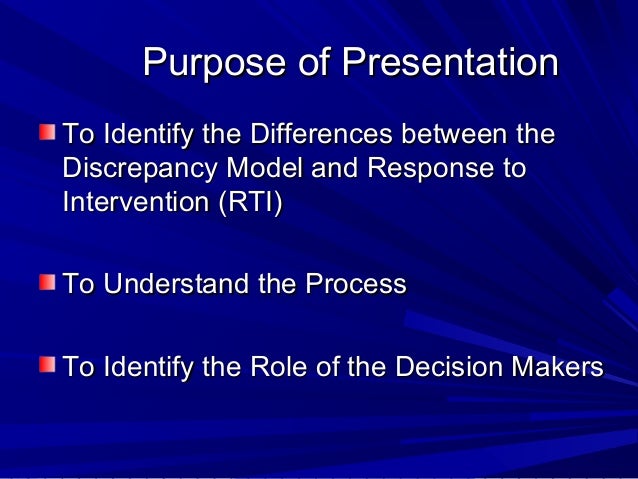 Discrepancy Model Vs Rti Ppt