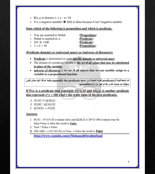 Discrete Math Predicate and Quantifier | PDF