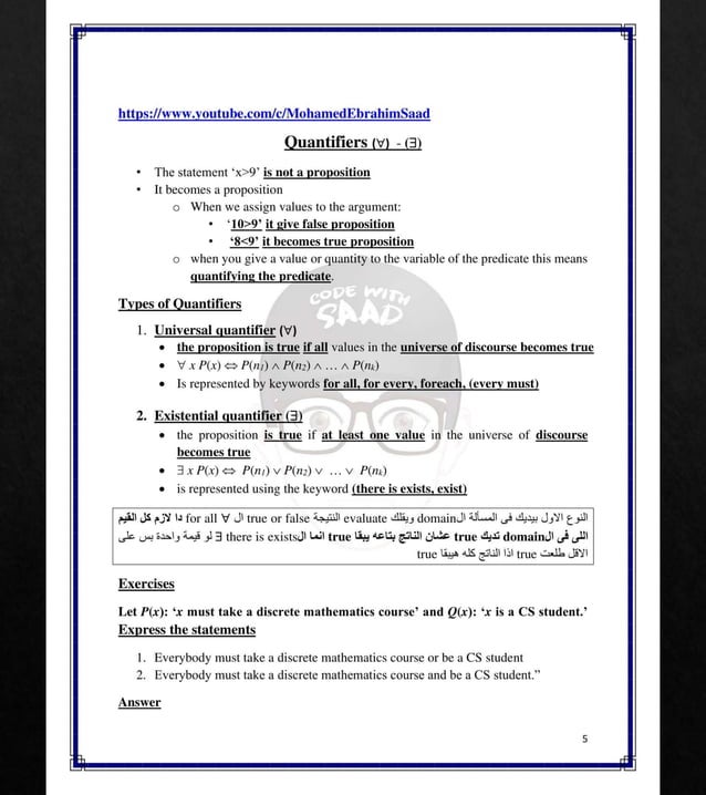 Discrete Math Predicate and Quantifier | PDF