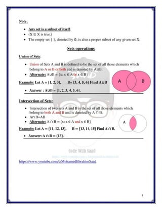 Discrete Math Sets المجموعات | PPTX