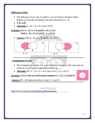 Discrete Math Sets المجموعات | PPTX