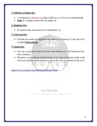 Discrete Math Sets المجموعات | PPTX