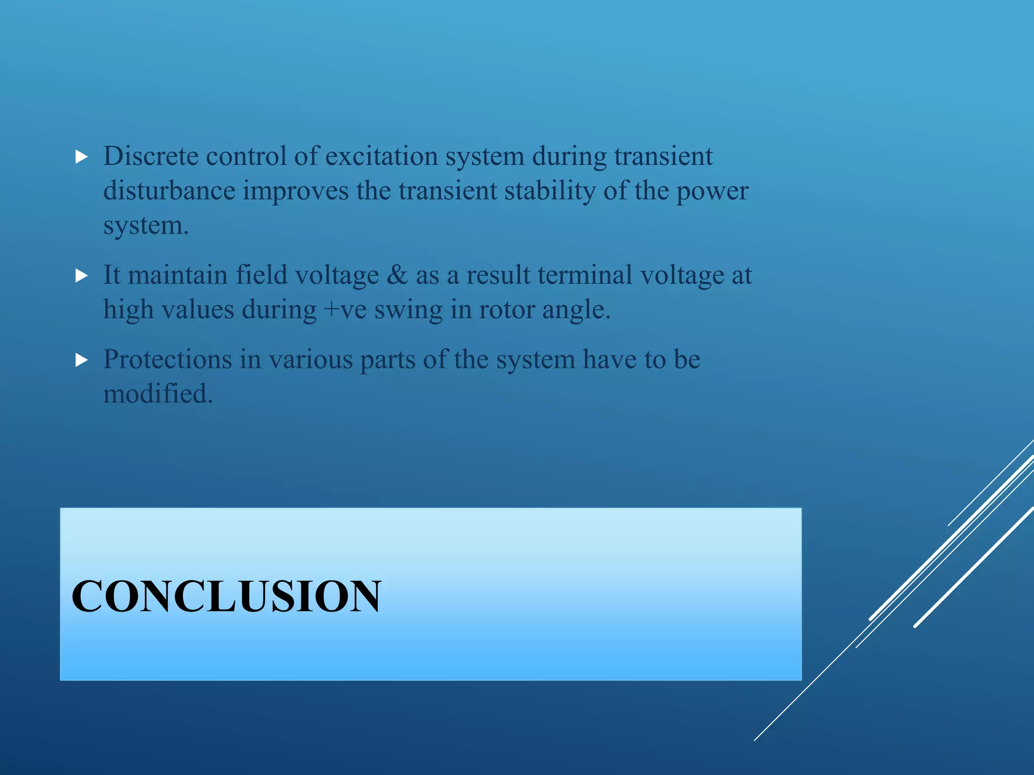 Discrete control of excitation system | PPT