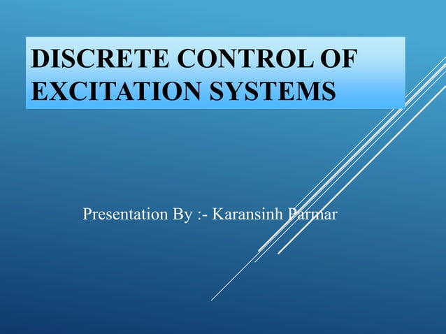 Discrete control of excitation system | PPT