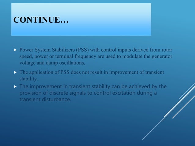 Discrete control of excitation system | PPT