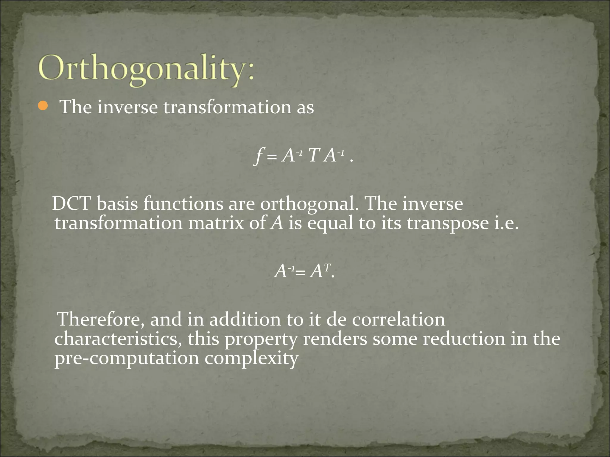 Discrete cosine transform | PPT