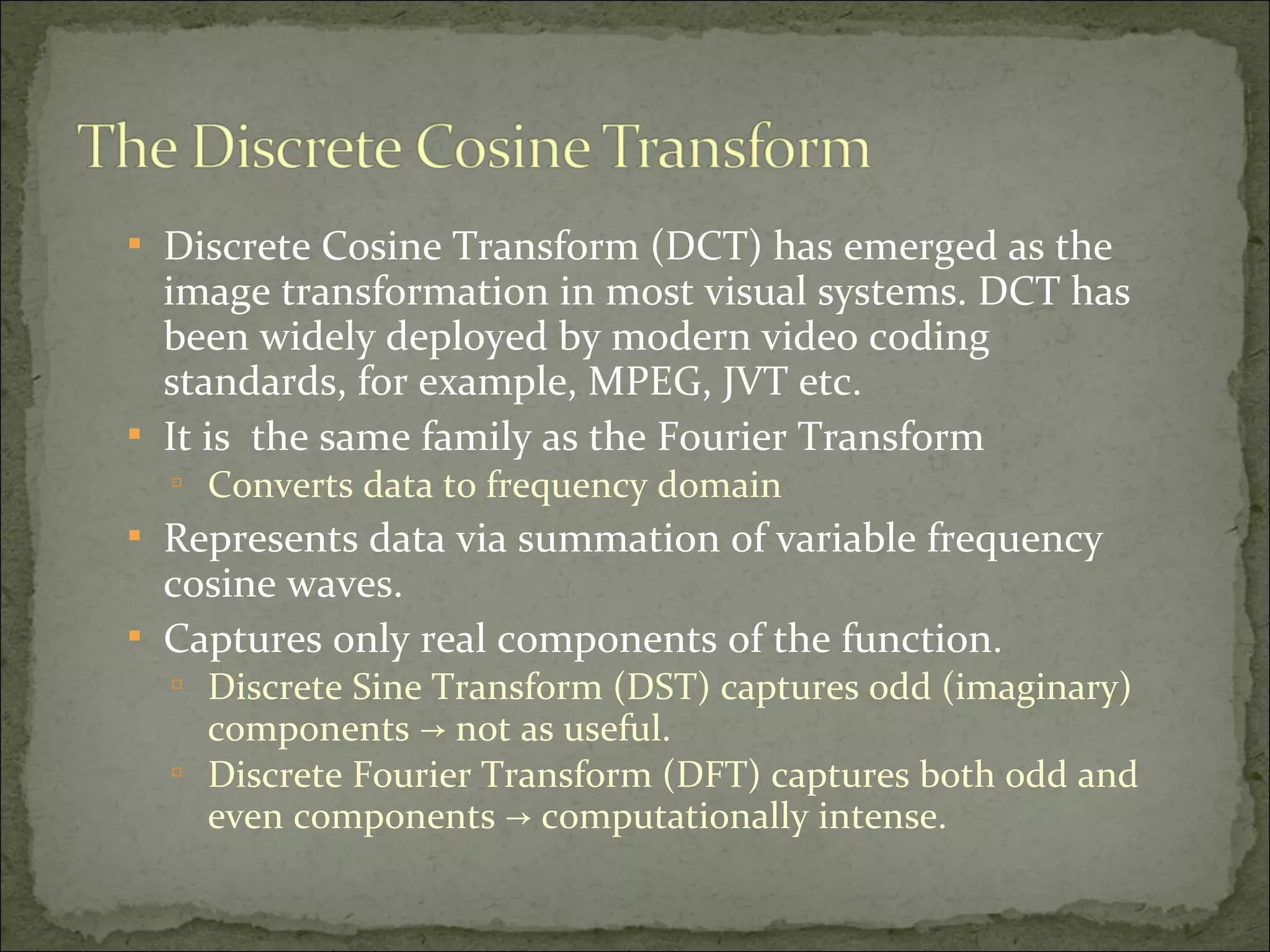 Discrete cosine transform | PPT