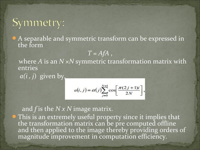 Discrete cosine transform | PPT | Web Development | Internet