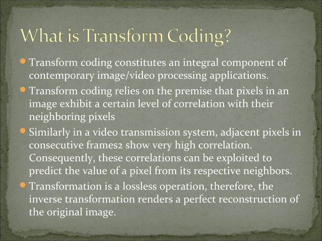 Discrete cosine transform | PPT | Web Development | Internet