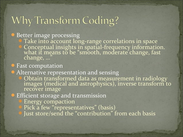 Discrete cosine transform | PPT | Web Development | Internet