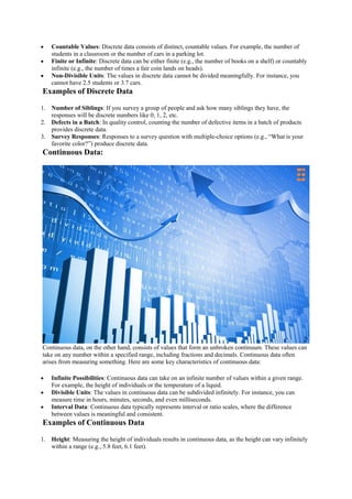 Discrete Data vs. Continuous Data: Key Differences | PDF