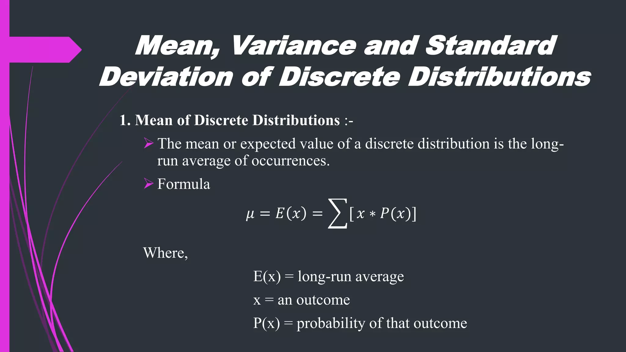 Discrete distributions: Binomial, Poisson & Hypergeometric ...