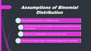 Discrete distributions: Binomial, Poisson & Hypergeometric distributions | PPTX