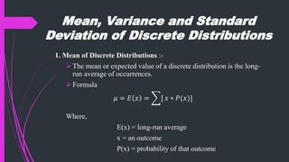 Discrete distributions: Binomial, Poisson & Hypergeometric ...