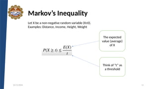 Understanding the Central Limit Theorem, Chebyshev's Inequality, and Markov's Inequality | PPT