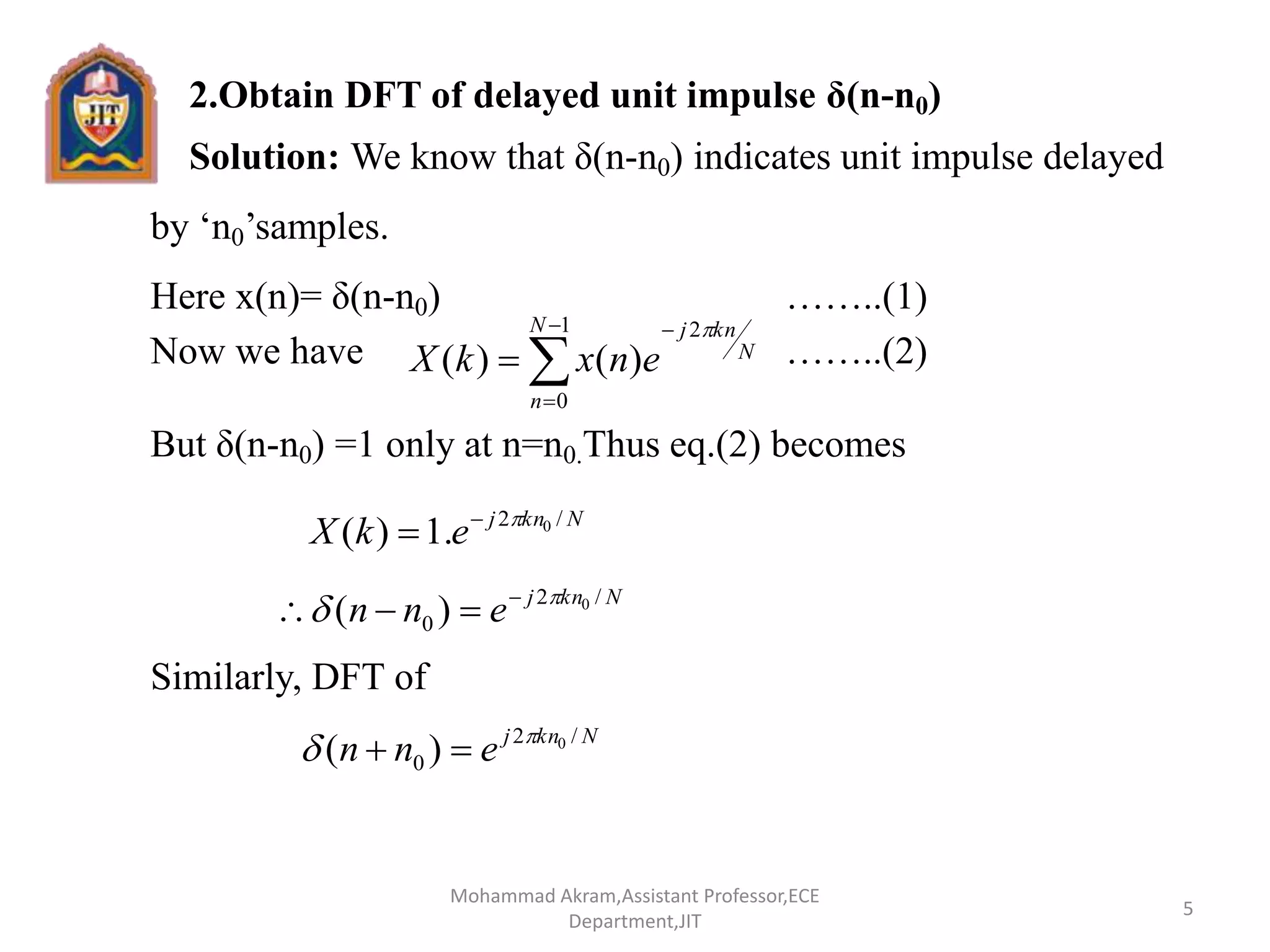Discrete Fourier Transform Pptx
