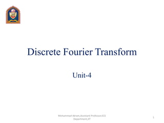 Discrete fourier transform | PPTX