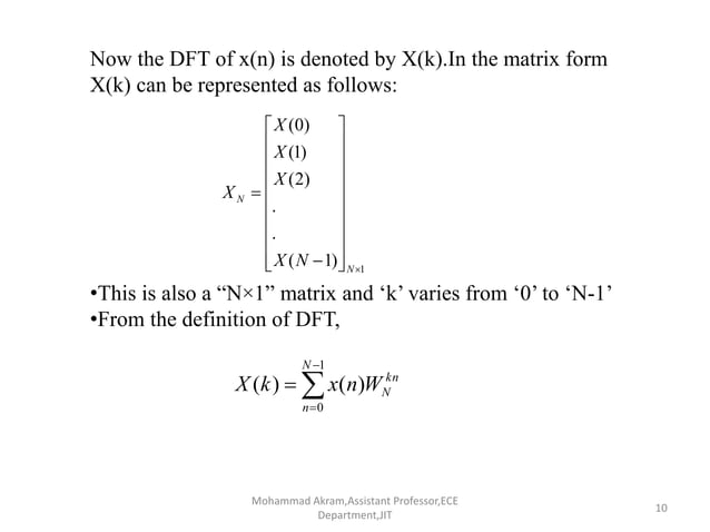 Discrete fourier transform | PPTX
