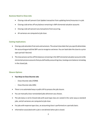 Discrete Job Closure Process | DOCX