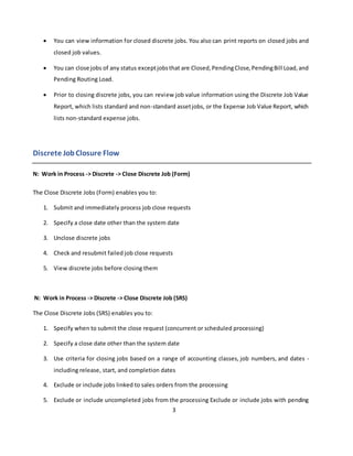 Discrete Job Closure Process | DOCX