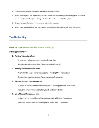 Discrete Job Closure Process | DOCX