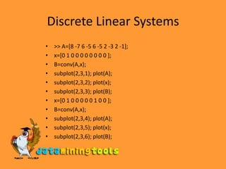 Matlab: Discrete Linear Systems | PPT
