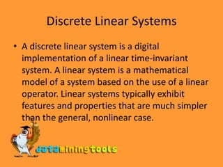 Matlab: Discrete Linear Systems | PPTX