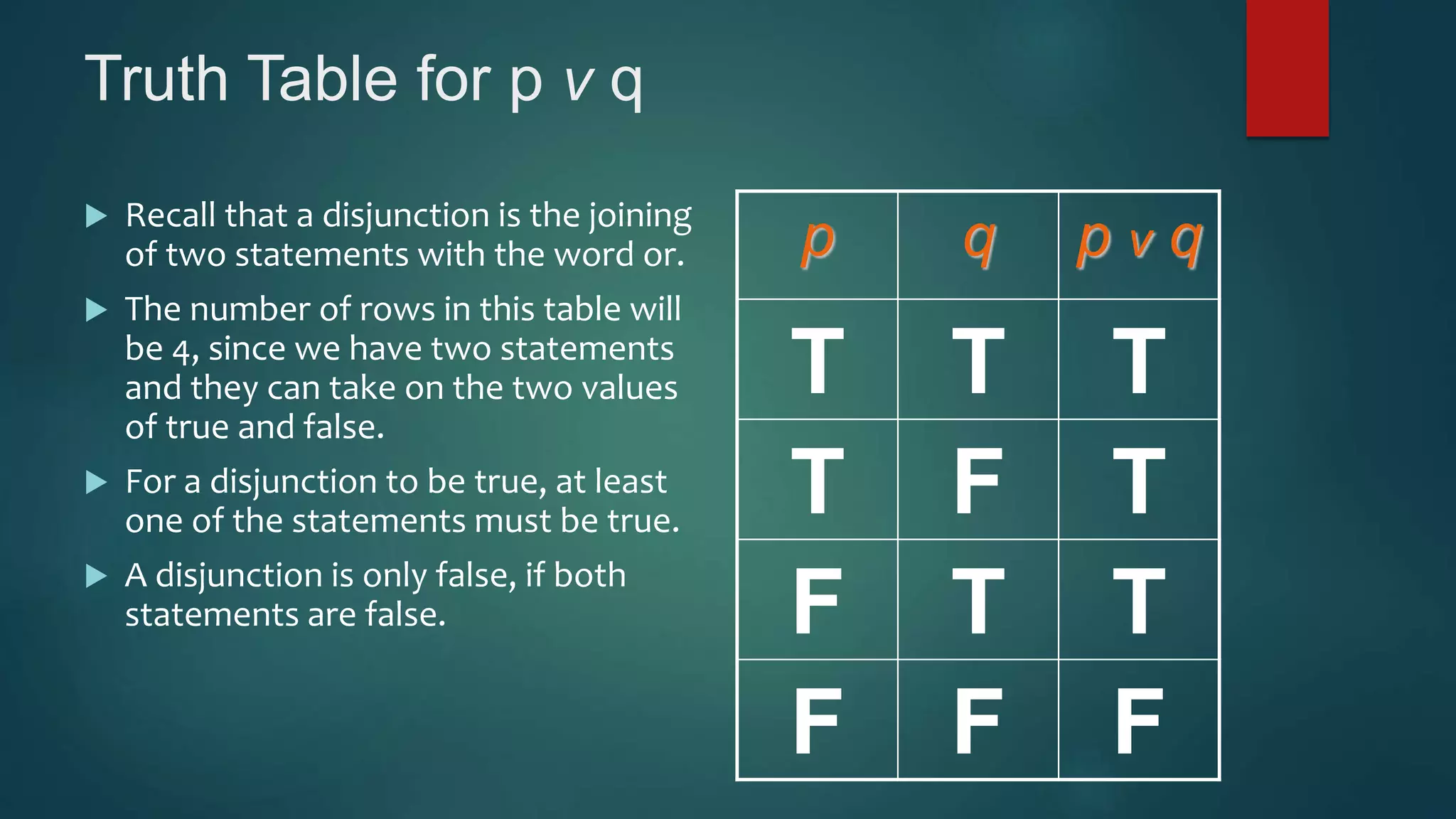 Discrete math Truth Table | PPTX