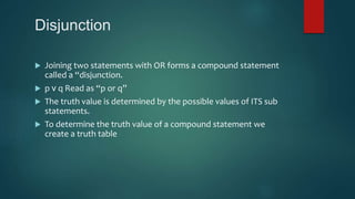 Discrete math Truth Table | PPTX