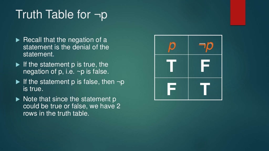 Discrete math Truth Table