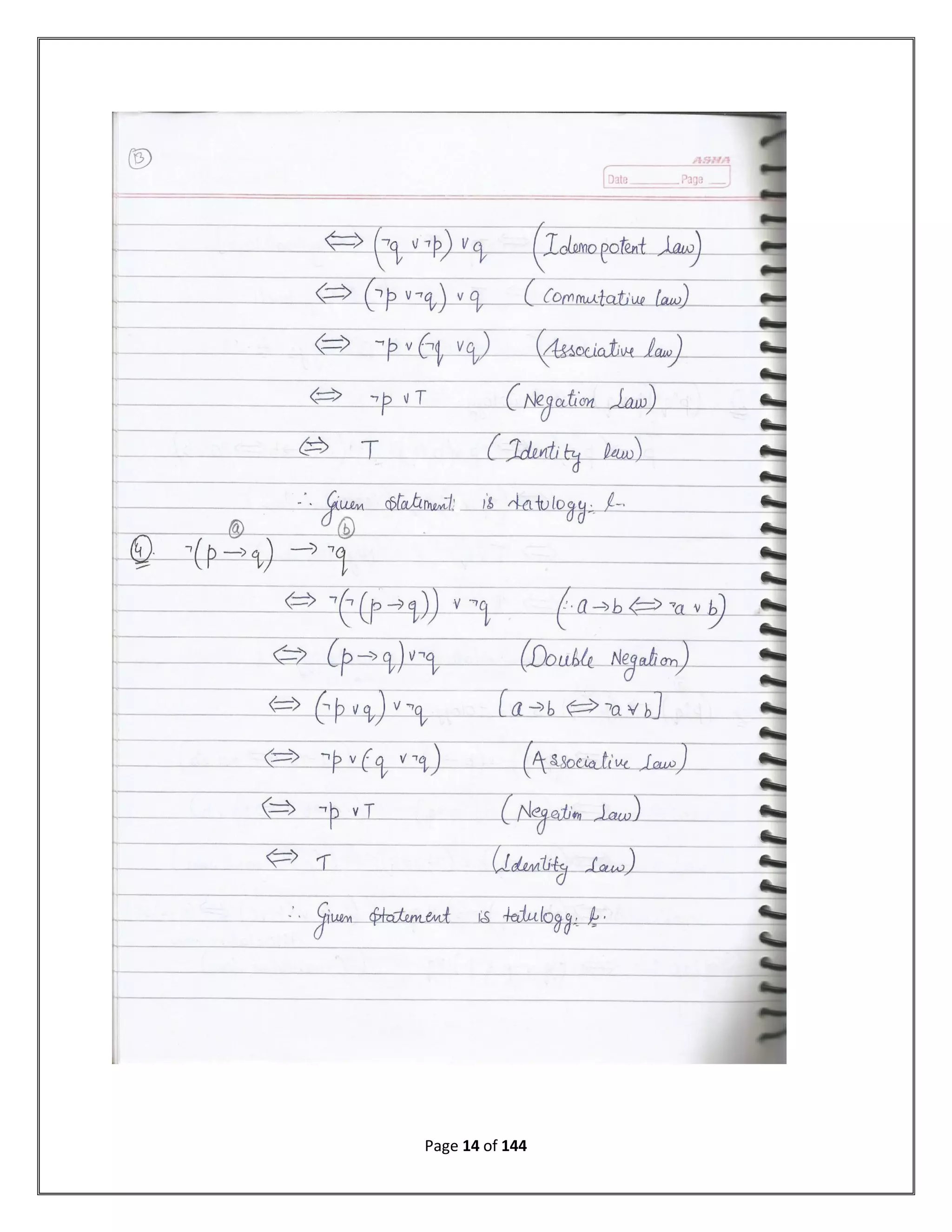 Discrete Mathematical Structure Complete Notes Of 3rd Semester Btech