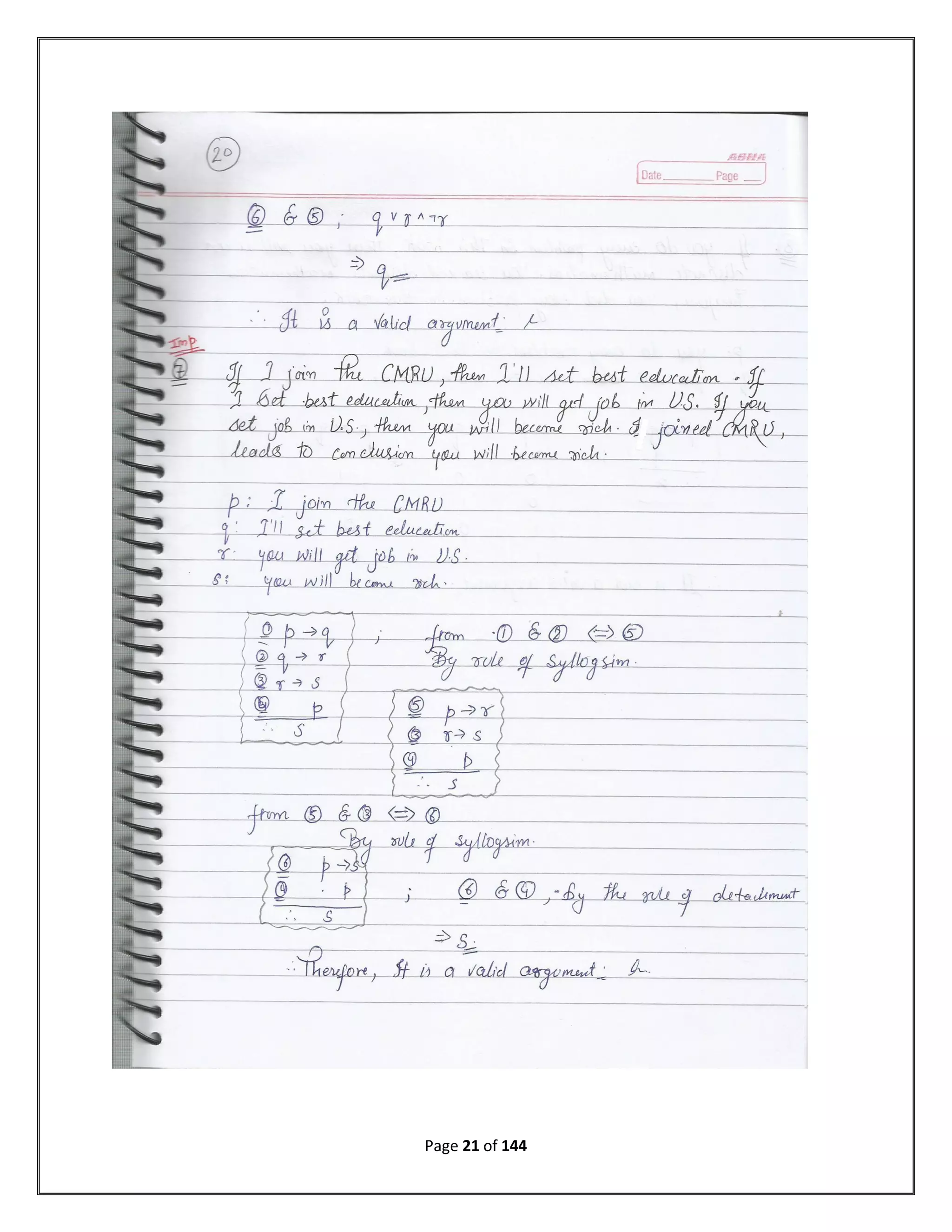 Discrete Mathematical Structure Complete Notes Of 3rd Semester Btech
