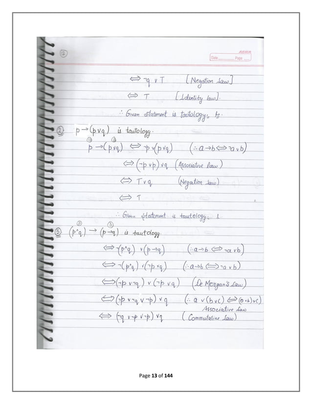 Discrete Mathematical Structure Complete Notes Of 3rd Semester Btech